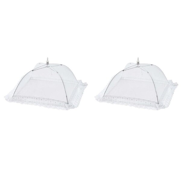 2PK Wiltshire Nylon Mesh Lace Trim Collapsible Food Cover Protector ...