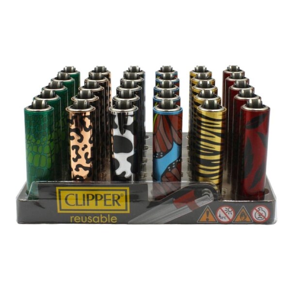 30x Clipper Metal High Quality Reusable Lighters Full Box - Zoo Skins ...