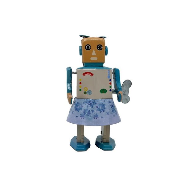 Mr & Mrs Tin 17cm Retro Snow Bot Mechanical Robot Vintage Collectible ...
