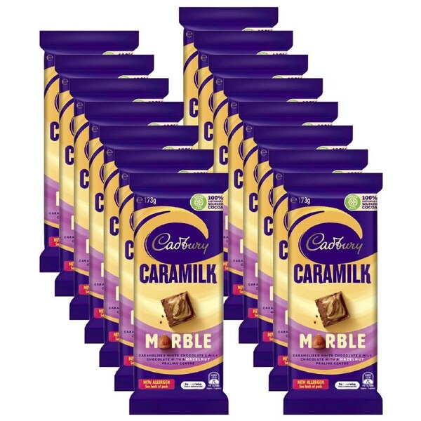 15pc Cadbury Dairy Milk Caramilk Marble 173g Chocolate Block ...