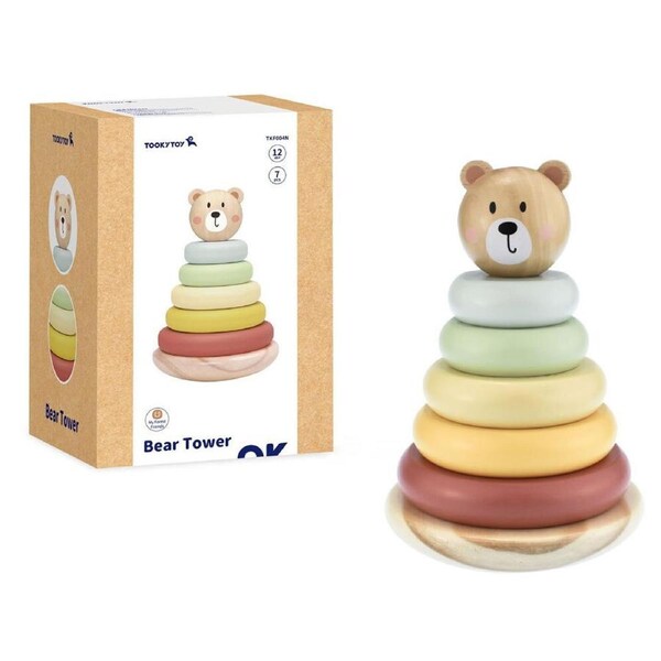 Tooky Toy My Forest Friends Kids/Childrens Bear Stacking Tower Toy 12M ...