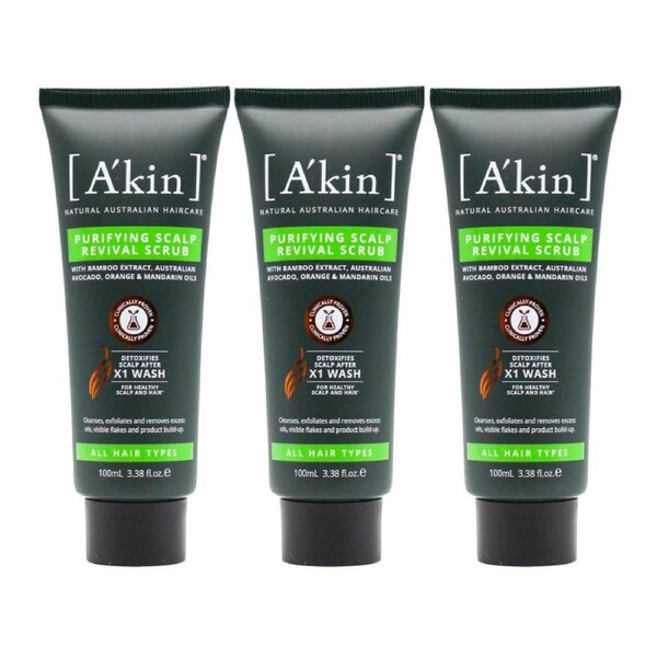 3x Akin Purifying Scalp Revival Scrub With Bamboo Extract, Australian ...