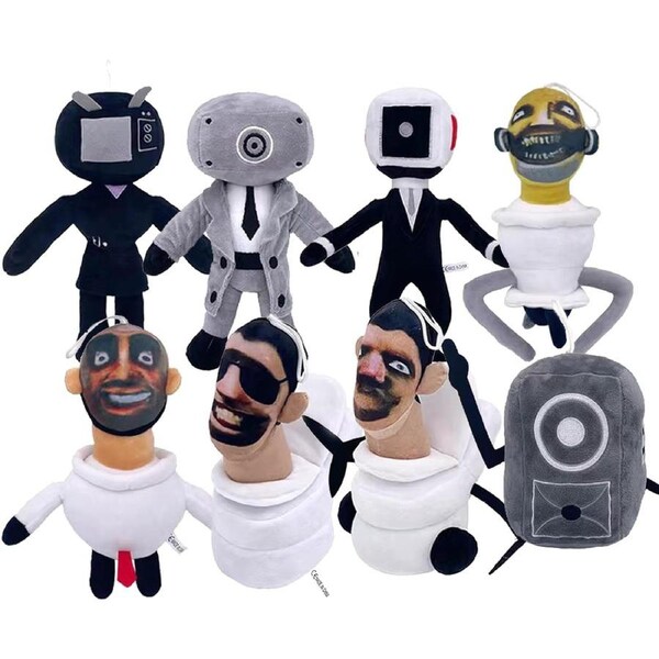 8pcs Skibi-Toilet Short Plush Toys - Soft Dolls Gift Set | Woolworths