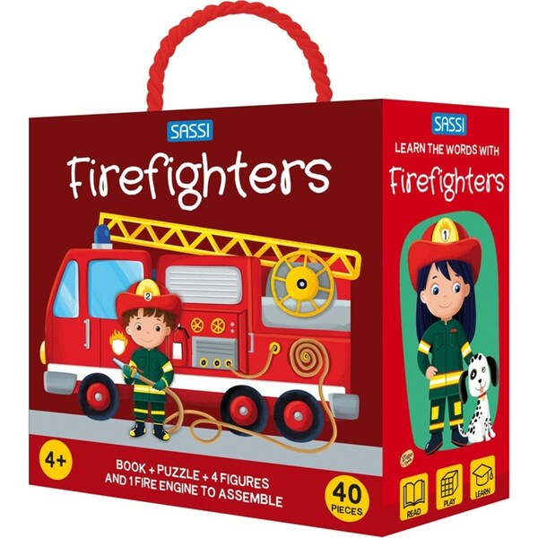 Sassi Firefighters 3D 40 pcs Puzzle & Book Set Kids/Childrens ...