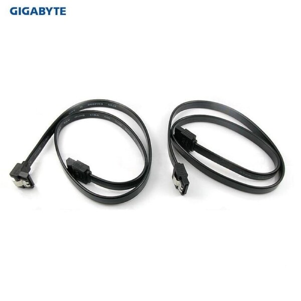 [GB-SATA-2PK] Gigabyte 2x SATA 3 Data Cable 6Gb/ps ORIGINAL with Angle ...