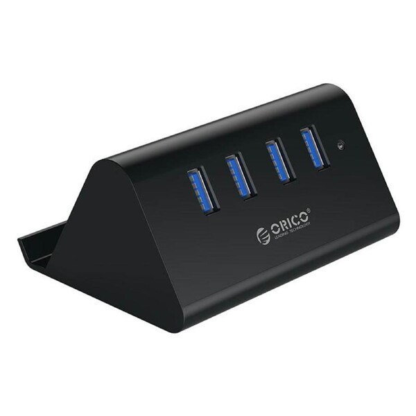[SHC-U3-BK] Orico SHC-U3 High Speed Mini 4 Port USB3.0 HUB With Phone & Tablet Stand Black ...