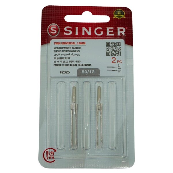 Singer Twin Universal 3.mm 80/12 Sewing Machine Needles | Woolworths
