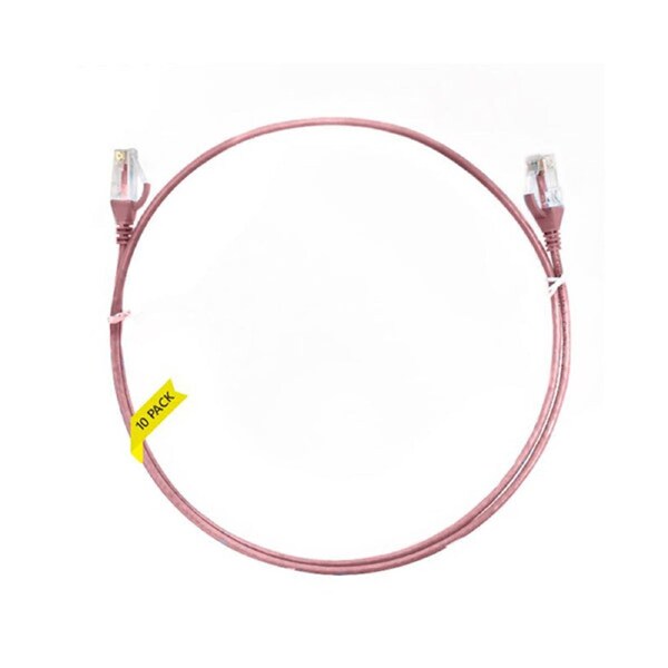 1M Cat 6 Ultra Thin Lszh Pack Of 10 Ethernet Network Cable Pink ...