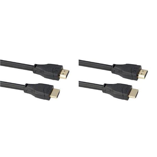 2x Laser HDMI 2.1 Male 8K Cable Ultra High Speed Gold-Plated Connector ...