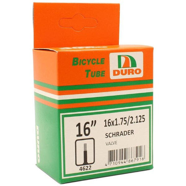Duro 16 x 1.75/2.125 Bicycle Tyre Tube for 16" Inch Kids Bikes Schrader ...