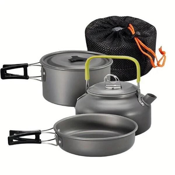 3pcs Ultra-Lightweight Camping Cookware Set - Durable Aluminum Outdoor ...