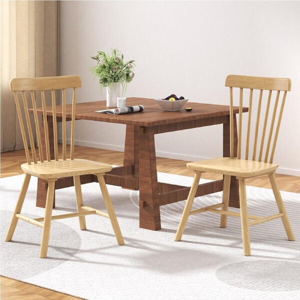 ALFORDSON 2x Dining Chairs Retro Walnut Modern Seat Oak | Woolworths