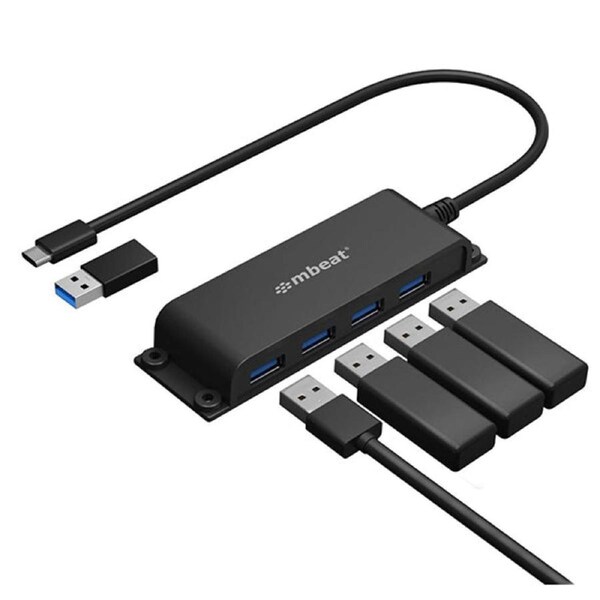 mbeat Mountable 4 Port Usb A Usb C Adapter Hub 60Cm | Woolworths