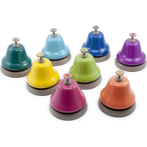 8pc Kidstart Rainbow 8cm Musical Desk Bells Kids Educational Play Toy ...