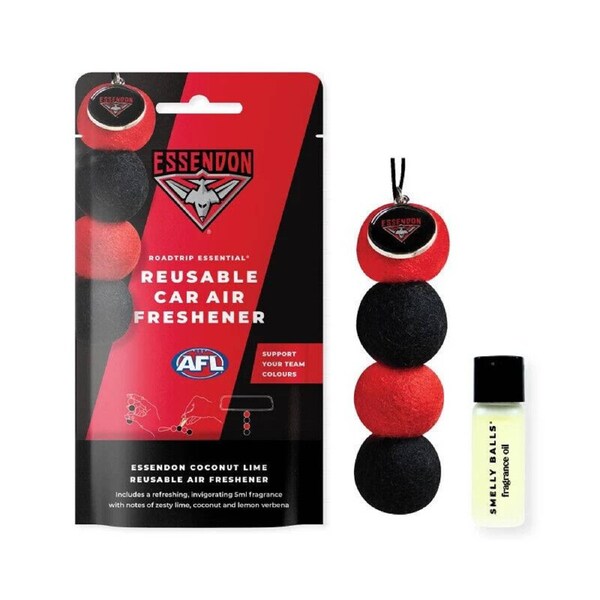 AFL Smelly Balls Set - Essendon Bombers - Re-useable Car Air Freshener ...
