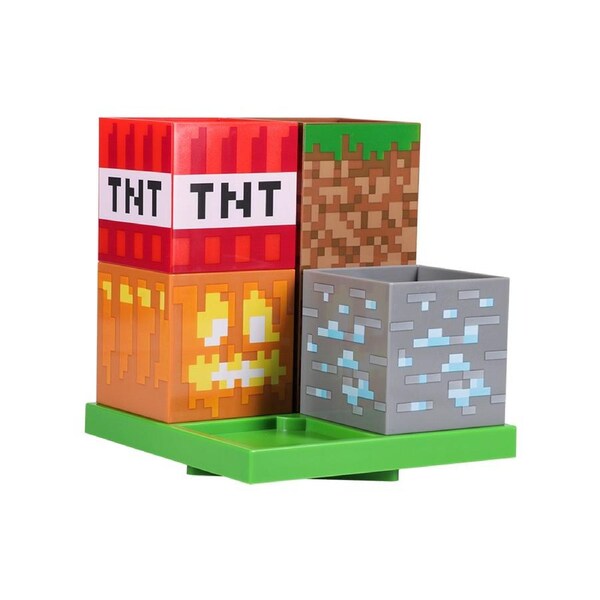 Minecraft 15cm Desktop Table Organiser Pen/Pencil Stationery Storage ...