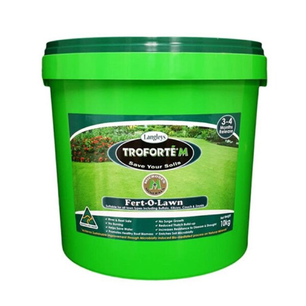 Troforte Fert O Lawn 10Kg Langley Lawn Fertiliser Minerals Microbes ...