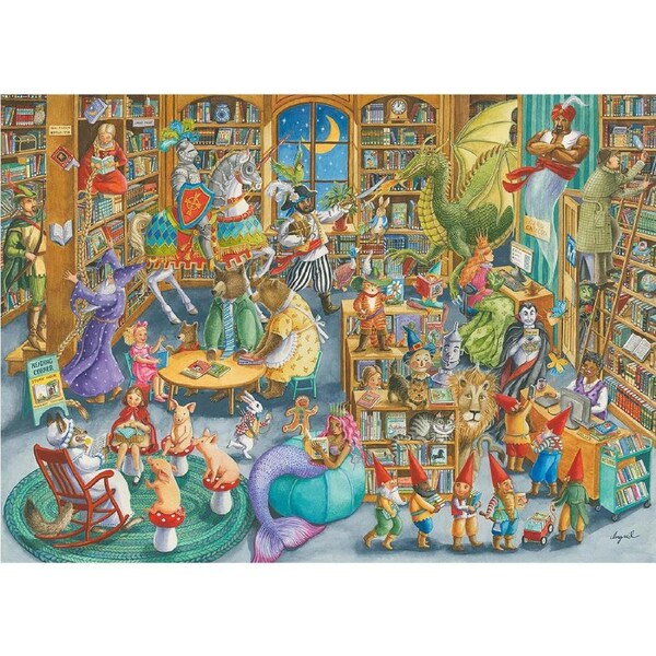 1000pc Ravensburger Midnight at the Library Themed Jigsaw Puzzle Piece ...