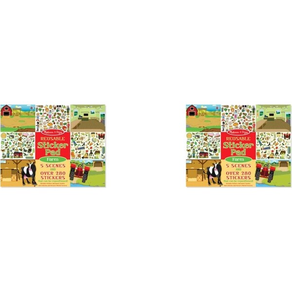 2x Melissa & Doug Reusable Sticker Pad Farm Kids/Childrens Interactive ...