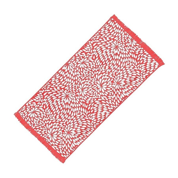 Rectangular Quick Dry Beach Towel with Tassel - Red | Woolworths