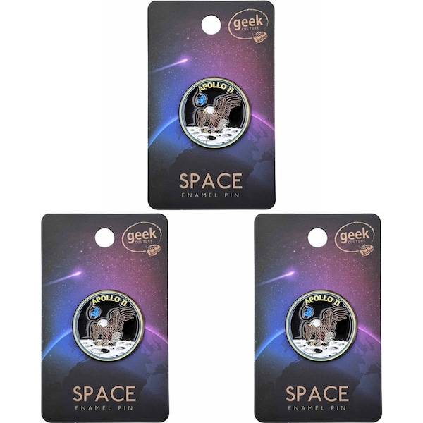 3x Geek Culture Space Enamel Pin Button Badge/Brooch Round Jewellery ...