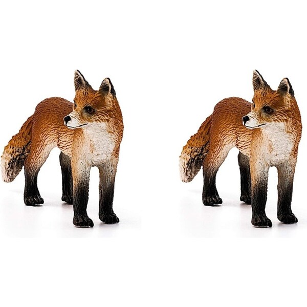 2x Schleich 3.1'' Fox Wildlife Animal Action Figure Kids/Children Play ...