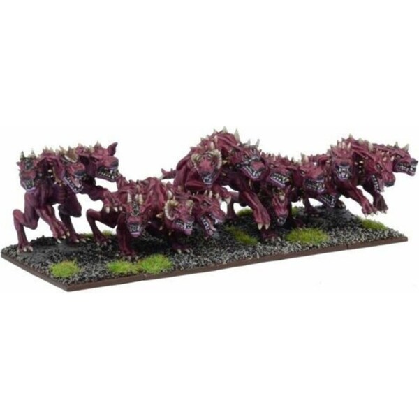Mantic Games Kings Of War Forces Of The Abyss Hellhound Troop Miniature ...