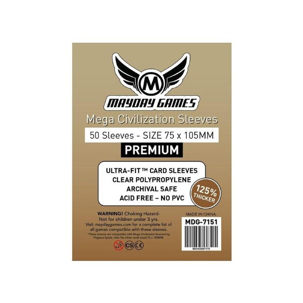 50pc Mayday 75x105mm Premium Mega Civilization Card Sleeves Case/Guide ...