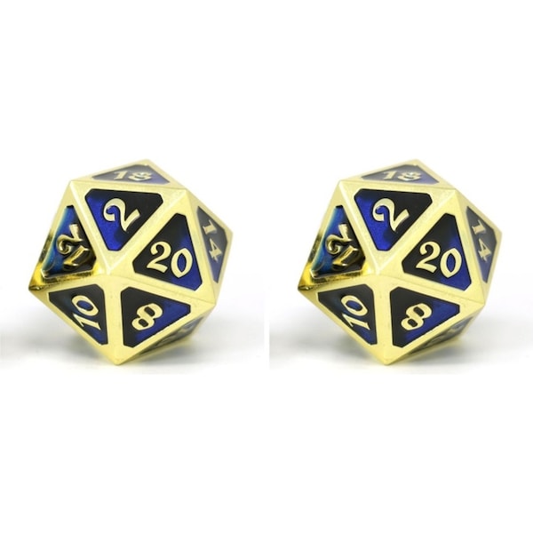 2x Die Hard Dice D20 Dark Arts Undertow Single Diecast Metal Roleplay ...