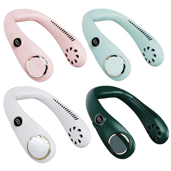 Ozoffer Rechargeable Portable Leafless Neck Fan Cooler Dual Effect ...