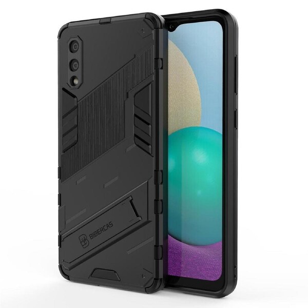 For Samsung A02 /M02 Shockproof Dual-Layer Stand Cover - Black | Woolworths