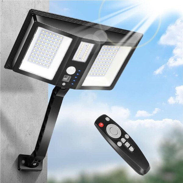 Solar Light Outdoor, 1200Lumens 138 LED Motion Sensor Outdoor Light ...