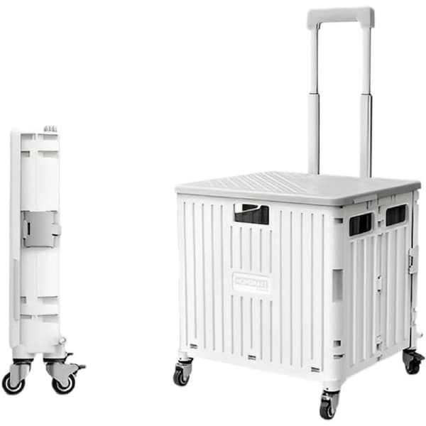 Foldable Shopping Trolley 65L Collapsible Utility Cart White | Woolworths