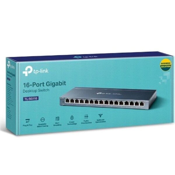 TP-Link TL-SG116 16-Port Gigabit Unmanaged Desktop/Wall Mounting Switch 32Gbps Capacity 23 ...