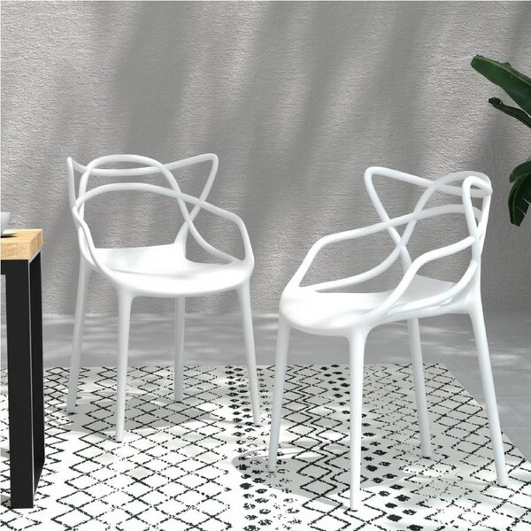 4PC Gardeon Outdoor Dining Chairs PP Portable Stackable Chair Patio ...