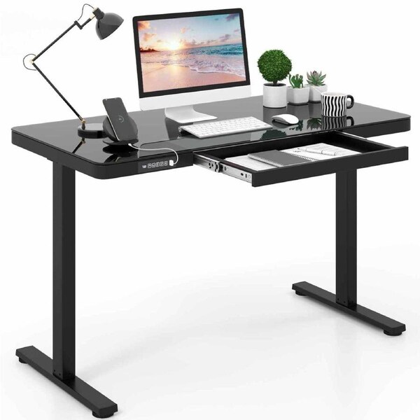 Costway 120x60cm Electric Desk Standing Sit Desk Height Adjustable Desk ...