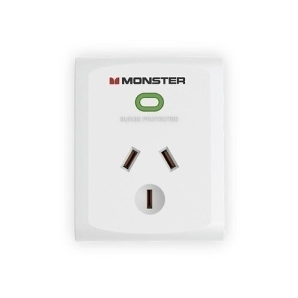 Monster Single Socket Surge Protector - White | Woolworths