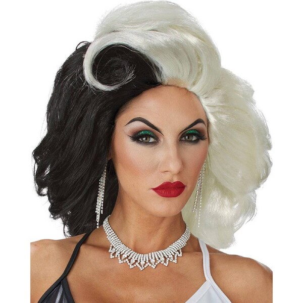Cruel Diva Short Black and White Wig | Woolworths