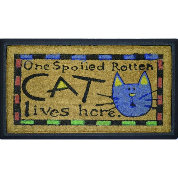 Solemate Rubber-Coir Spoiled Cat 40x70cm Outdoor Doormat Non-Slip ...