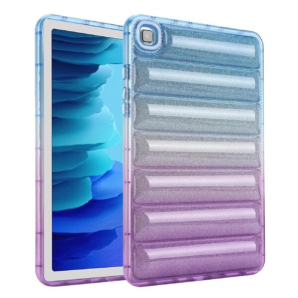 For Samsung Tab A7 2020 10.4 inch/T500/T505 Down Jacket Gradient Glitter Shell Blue Purple ...