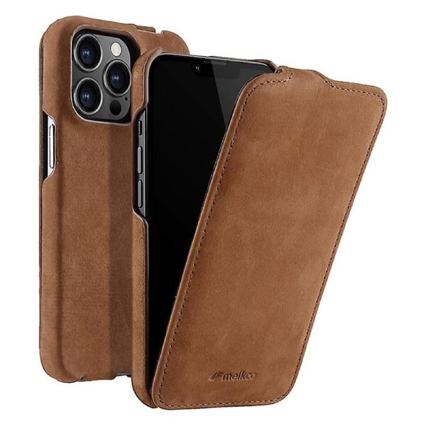 MELKCO For iPhone 13 Pro Max Phone Protective Shell Matte Genuine Cow ...