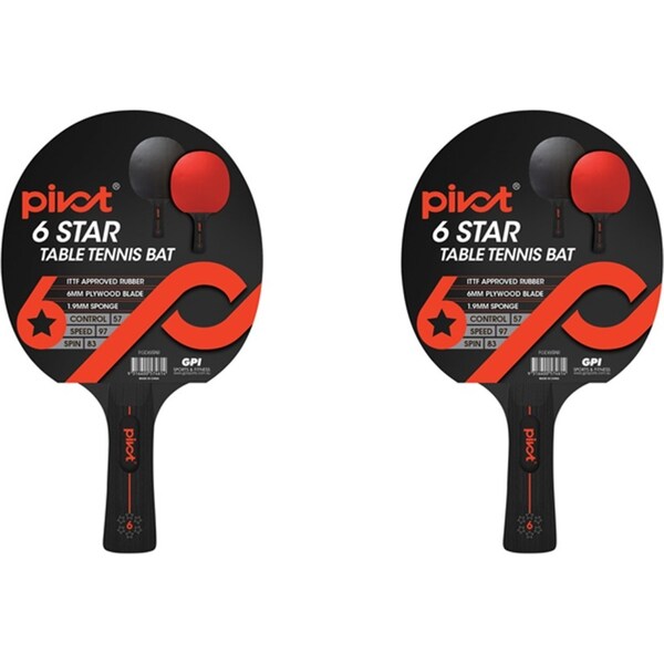 2x Pivot 6 Star Table Tennis Racquet Ping Pong Paddle Bat Sports ...
