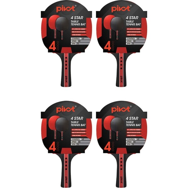 4x Pivot 4 Star Table Tennis Racquet Ping Pong Paddle Bat Sports ...