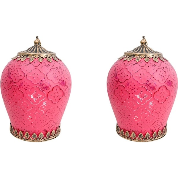 2x LVD Lantern LED Foil X-Large Raspberry Sour Decorative Lighting Home ...