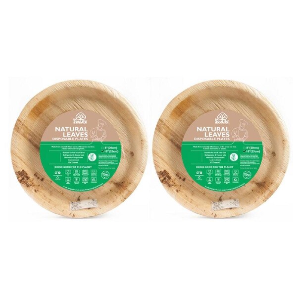 2x 36pc EcoSouLife Areca Nut Leaf Party Disposable Dining Tableware ...