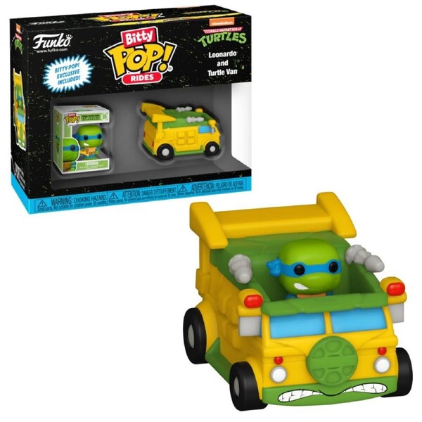 Teenage Mutant Ninja Turtles Leonardo and Turtle Van Bitty Ride Funko ...