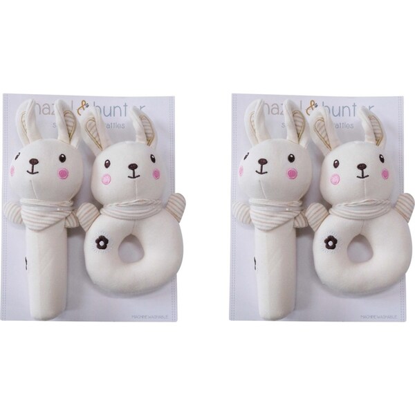 2x 2pc LVD Rattles Bunny Infant/Baby Interactive Rattle Fun Play Toy 0 ...