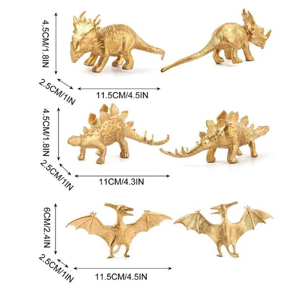 Gold Edition Dinosaur Model Set Birthday Party Dinosaur Decoration Hand ...