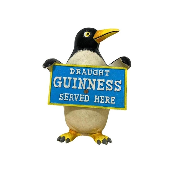 Guinness Served Here Sign Penguin Cast Iron Statue | Woolworths