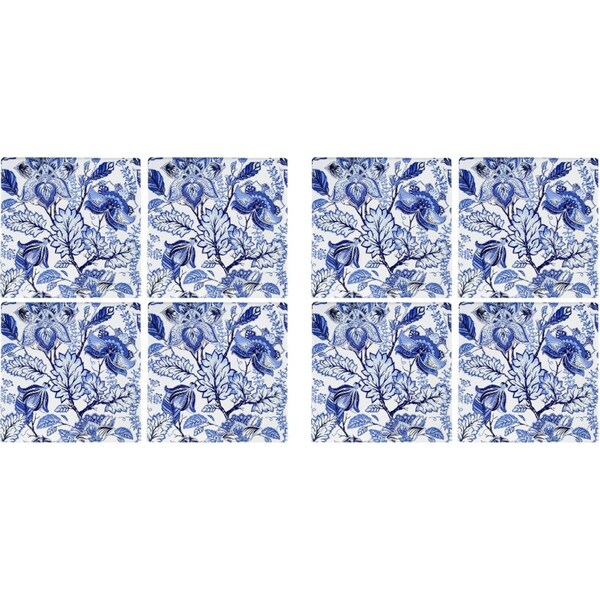 2x 4pc LVD Ceramic Coasters Hamptons Mat/Pad Home/Kitchen Decor 9.5cm ...